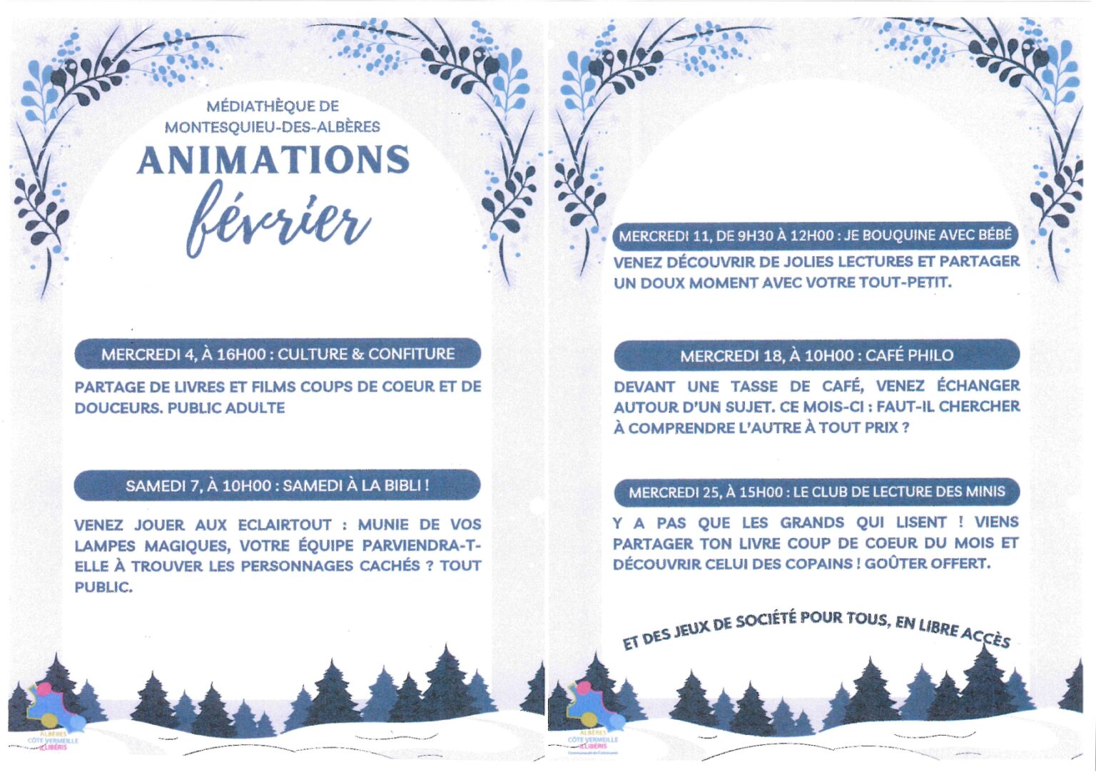 ANIMATIONS MEDIATHEQUE INTERCOMMUNALE FEVRIER 2026 - Montesquieu des ...